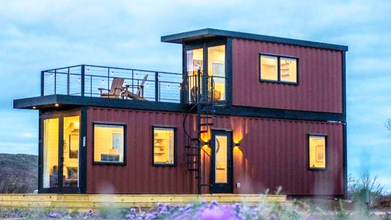 INCREDIBLY STUNNING TWO-STOREY CONTAINER HOUSE - YouTube