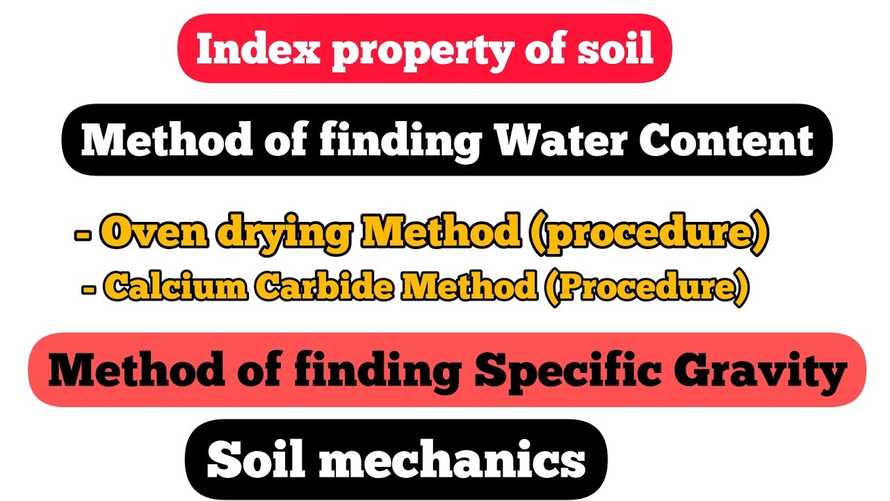 Index Property of soil | oven drying Method | calcium carbide method ...