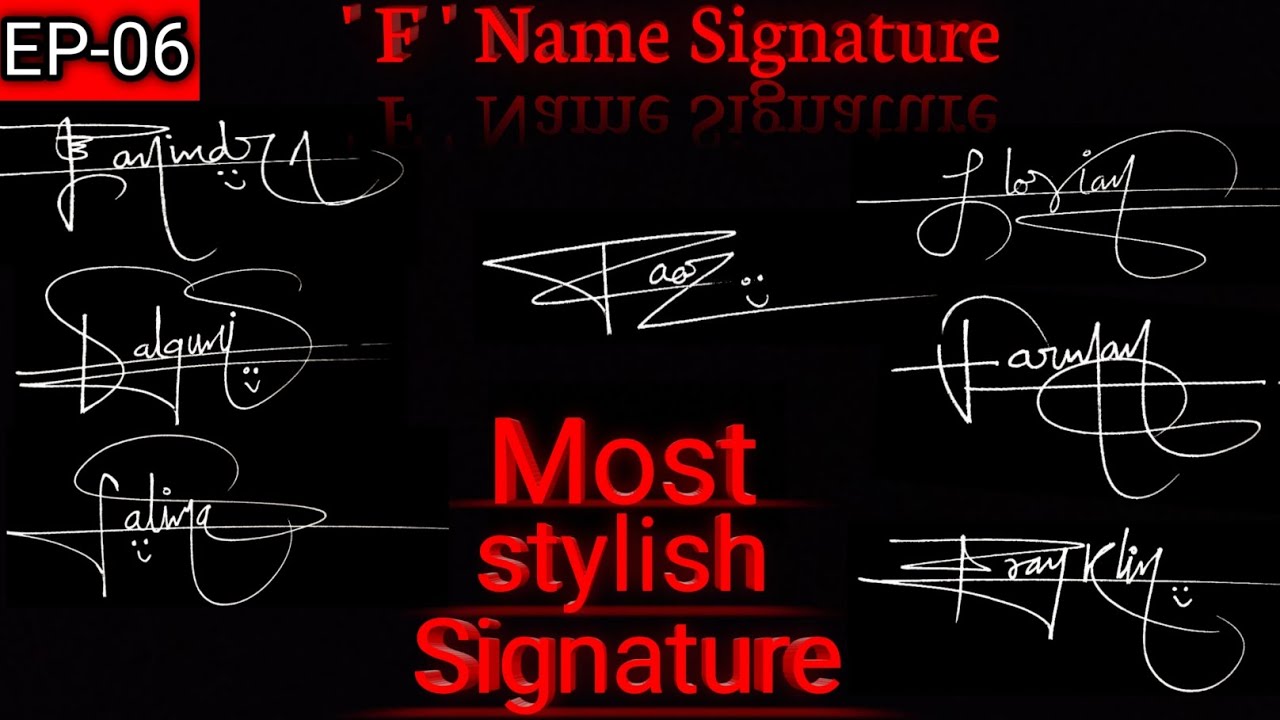 ☑️' F ' Name signature | ️Most stylish and creative signature ️ | #art ...