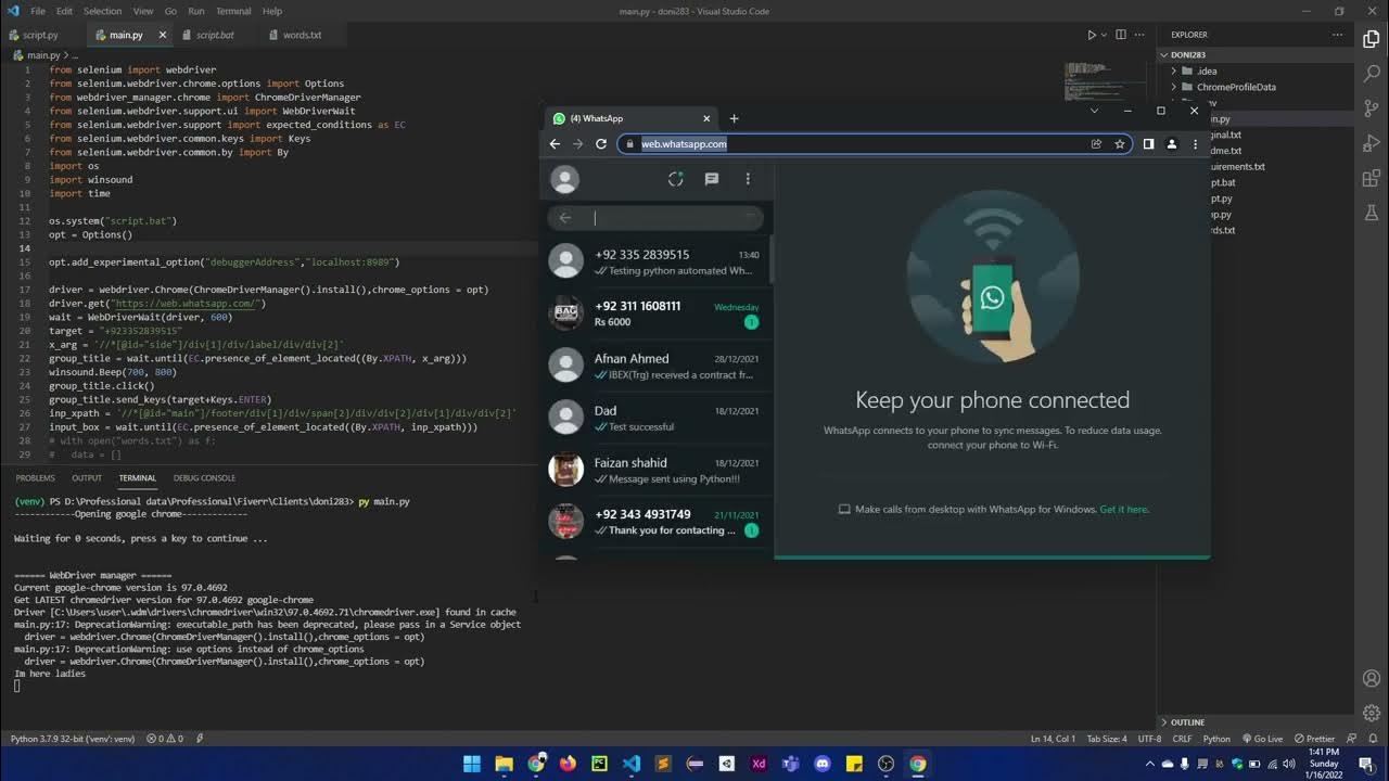 Automated WhatsApp (Python Selenium) - YouTube