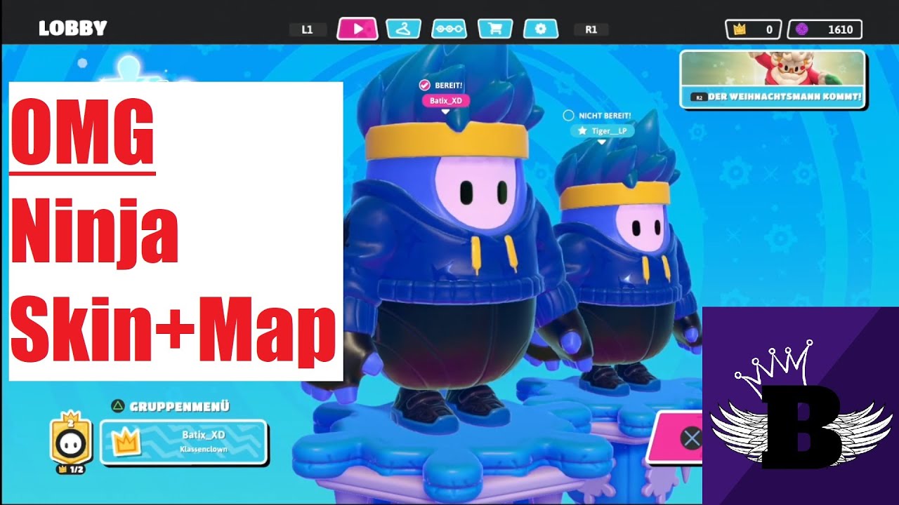 Fall Guys!!! OMG... Ninja Skin + Ninja Map - YouTube