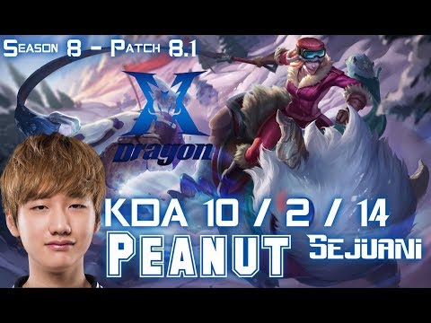 KZ Peanut SEJUANI vs LEE SIN Jungle - Patch 8.1 KR Ranked - YouTube
