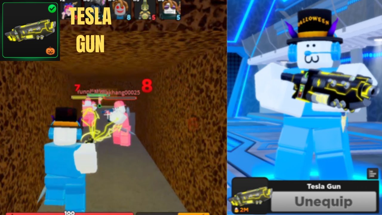 ZAPPING red team with the TESLA GUN (Flag Wars Halloween Event) - YouTube