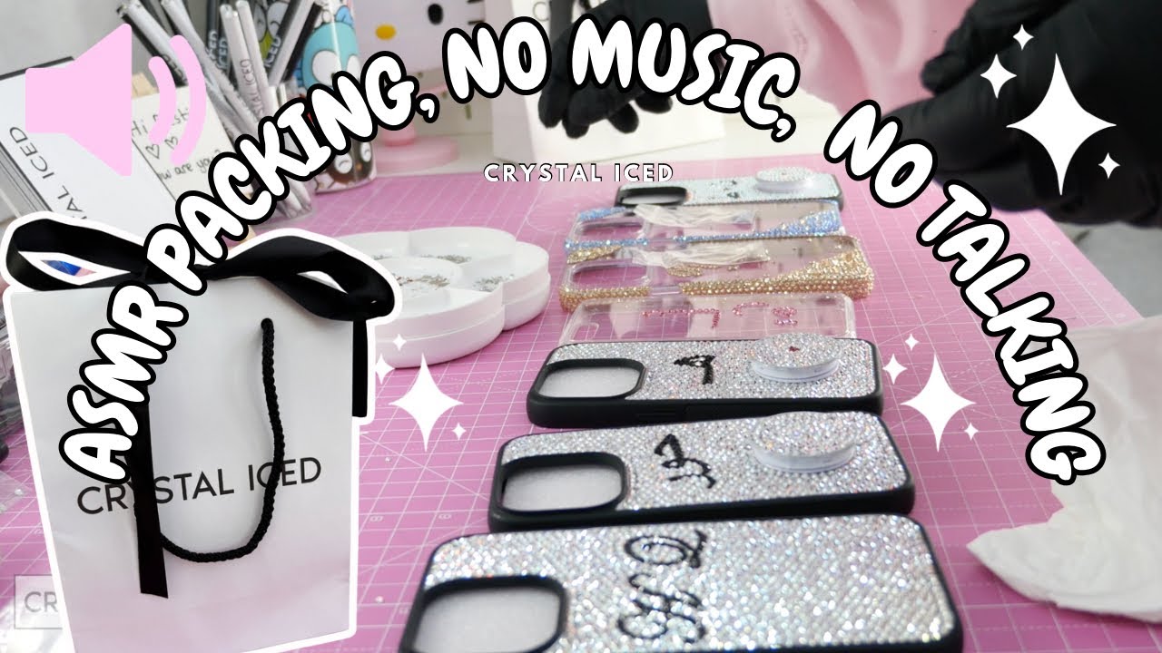 ASMR💎 Packing bling phone case orders Real Time, small business, no ...