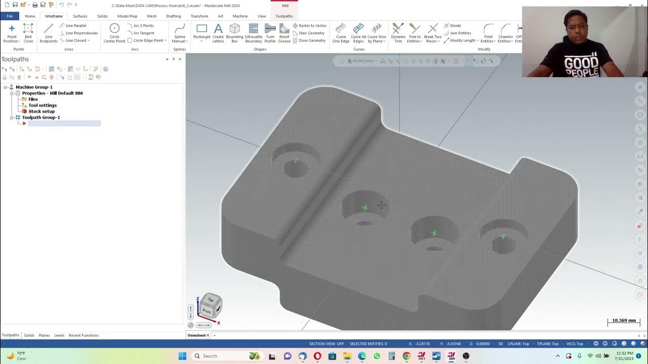 Toolpath process hole mastercam 2024 - YouTube