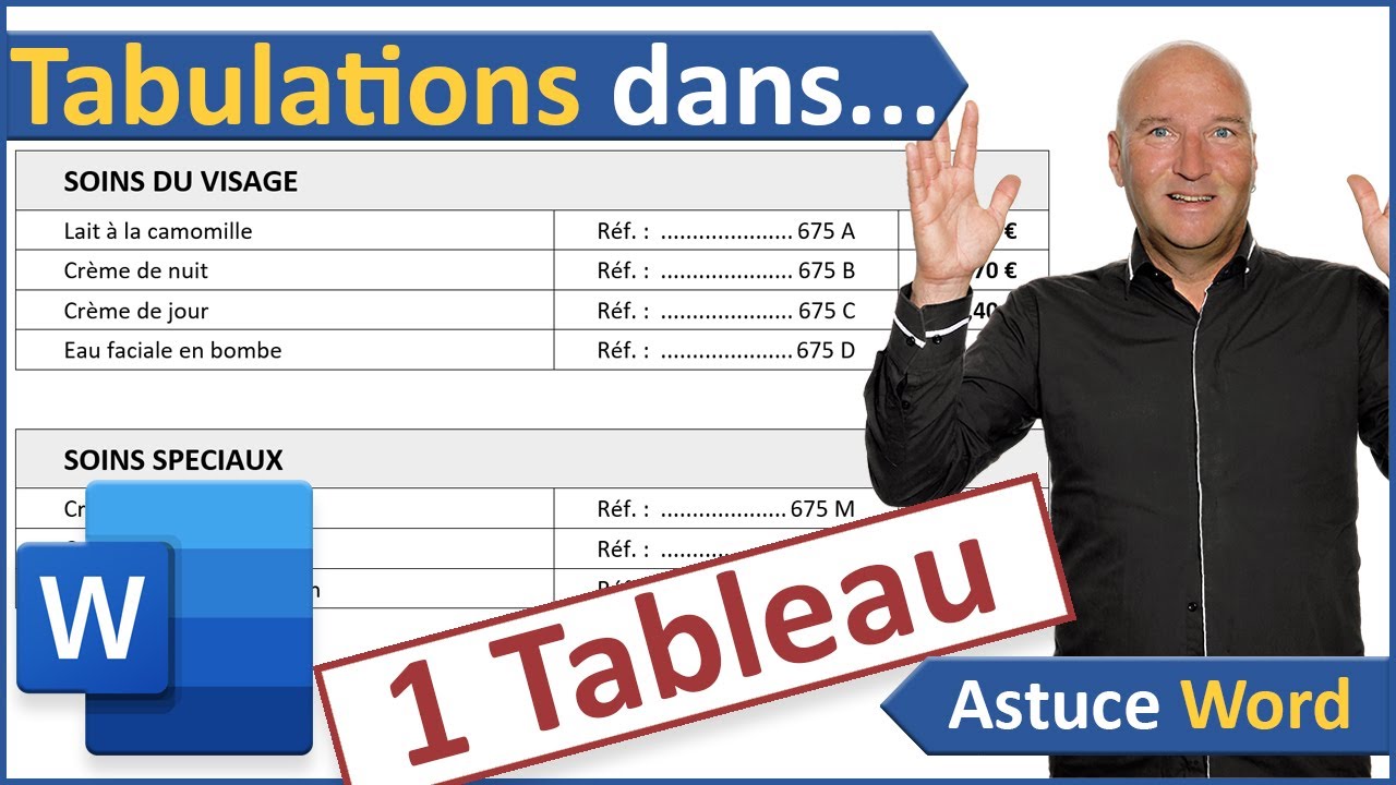 Retraits et tabulations dans les tableaux Word - YouTube