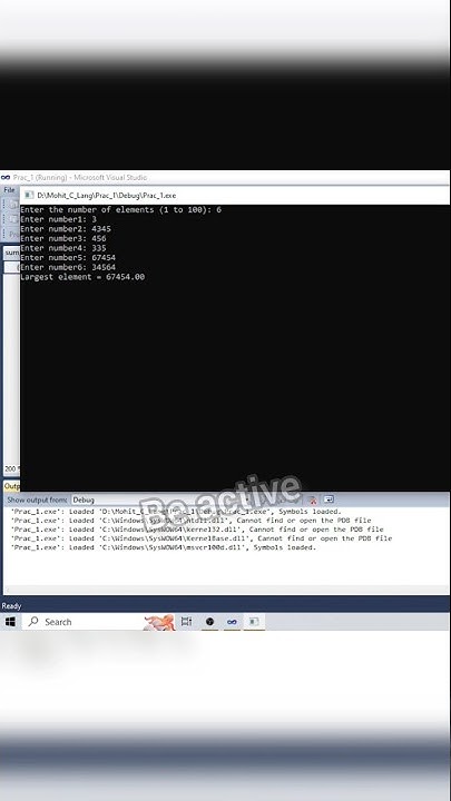 C Program to find largest element in an array #coding #programming #shorts #30 - YouTube