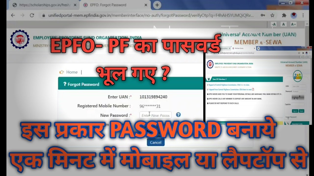 EPF Password Change | How to Forgot Password | PF पासवर्ड भूल गए ? क्या ...
