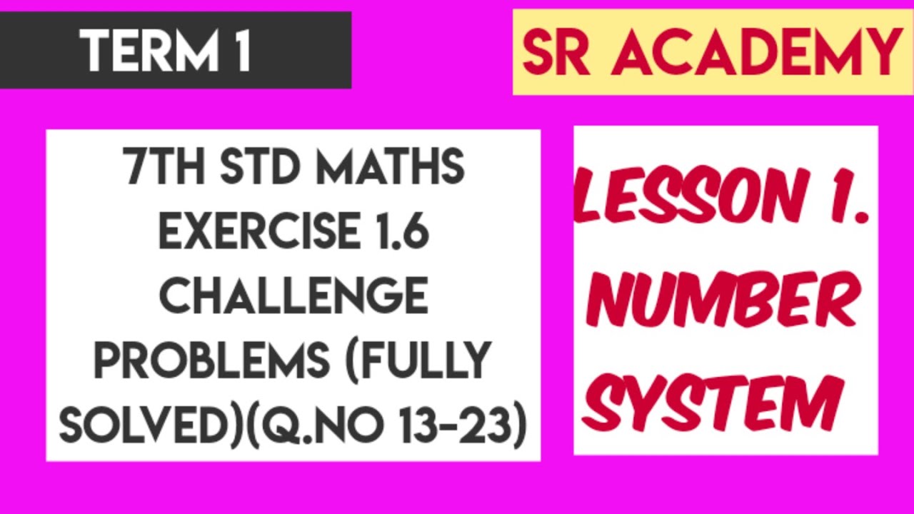 7th standard maths term 1 exercise 1.6 challenge problems unit 1 ...