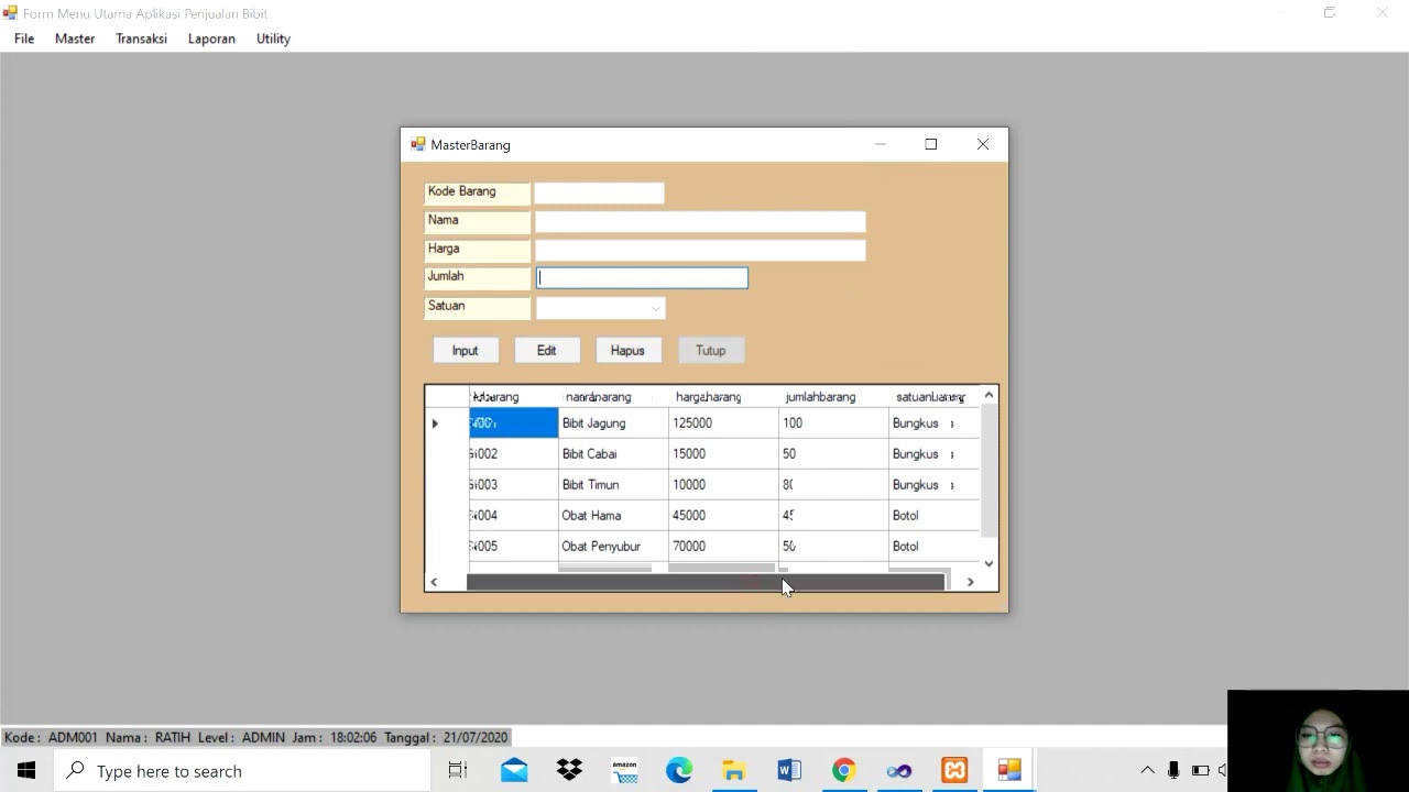 Transaksi Penjualan Bibit dengan Visual Studio 2010 - YouTube