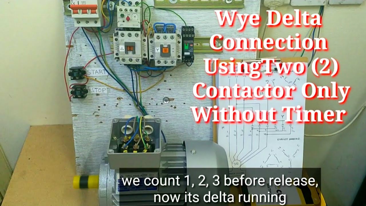 Diagram For Wye Delta Connection Using Two Contactor Only Without Timer ...