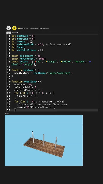 How To Code Tower Of Hanoi Pt 5 P5js Javascript Coding Learncoding Gamedev Youtube