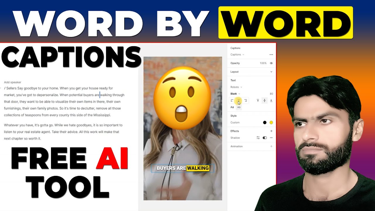 Viral Reels Editing | Word by word Animated captions with Free AI Tool ...