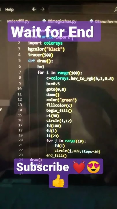 Superb Graphics In Python Turtle 馃槏馃憣馃 Shorts Ytshort Short Coding Codingtips Python Turtle