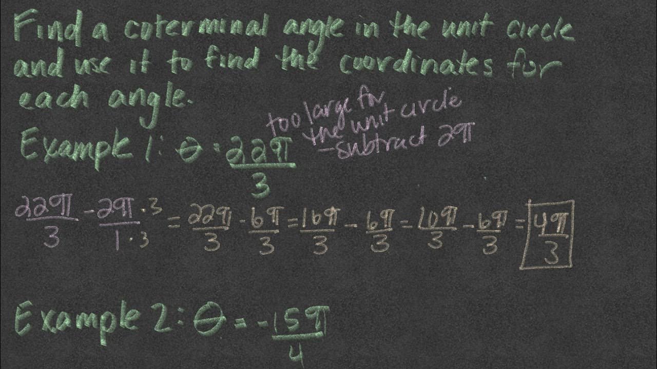 Using Coterminal Angles to Find Coordinates in Unit Circle.mov - YouTube