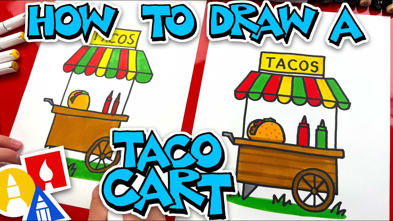 How To Draw A Taco Cart - YouTube
