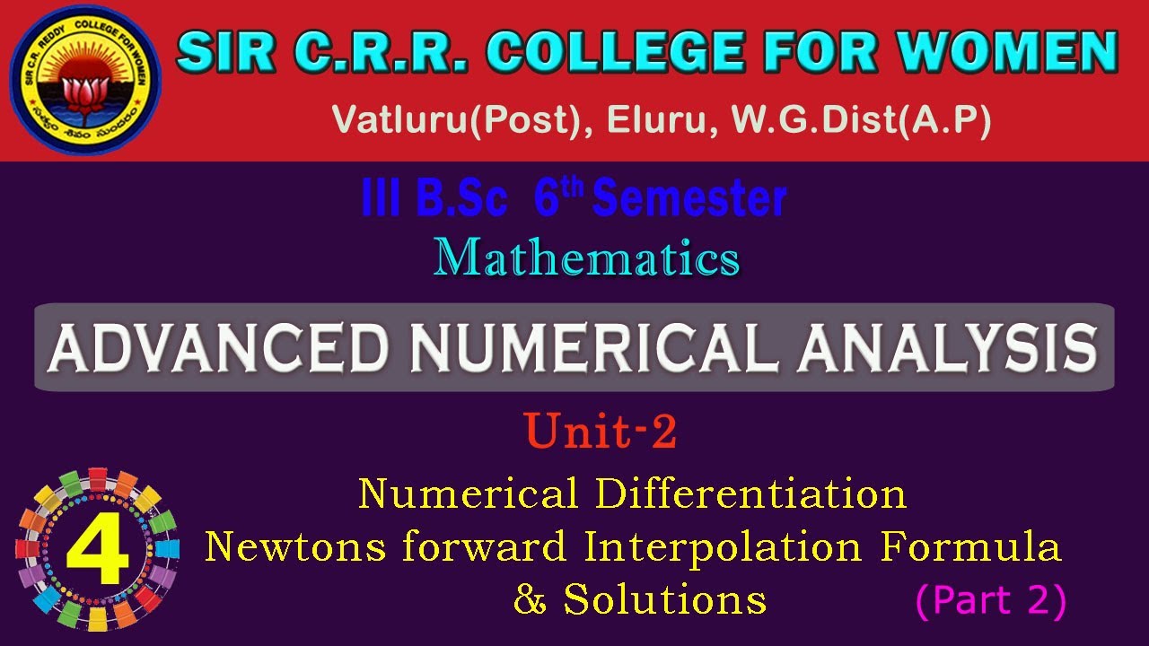4. BSc 3/6 - Advanced Numerical Analysis - Unit 1 - Numerical ...