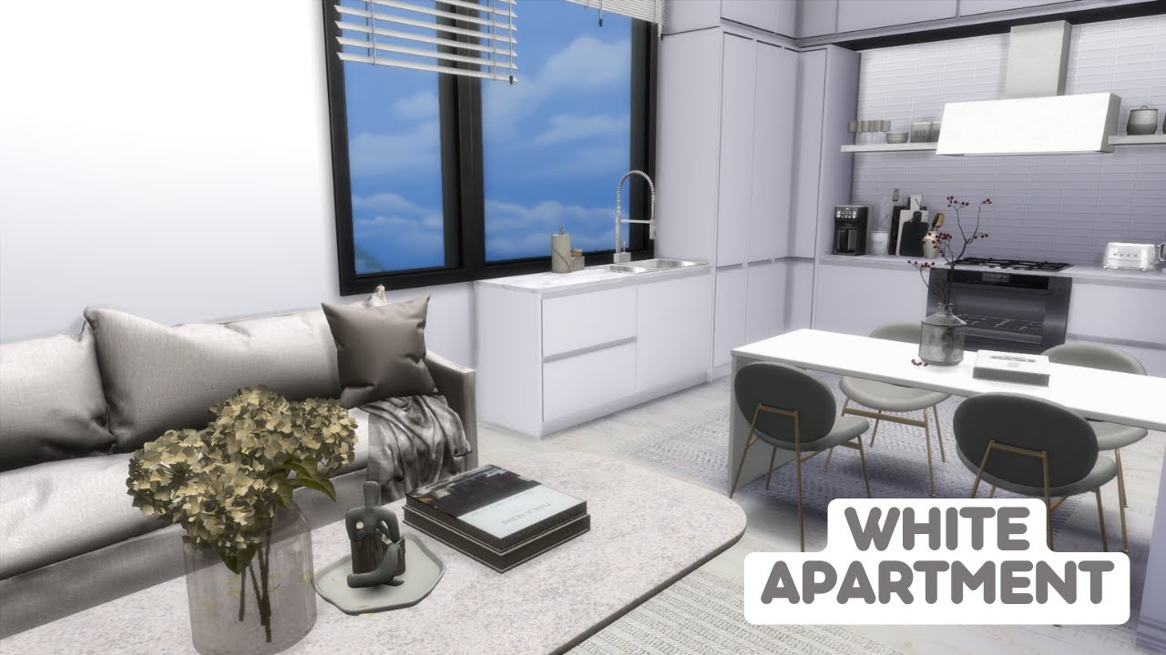 WHITE APARTMENT | THE SIMS 4 | SPEED BUILD | DL + CC - YouTube