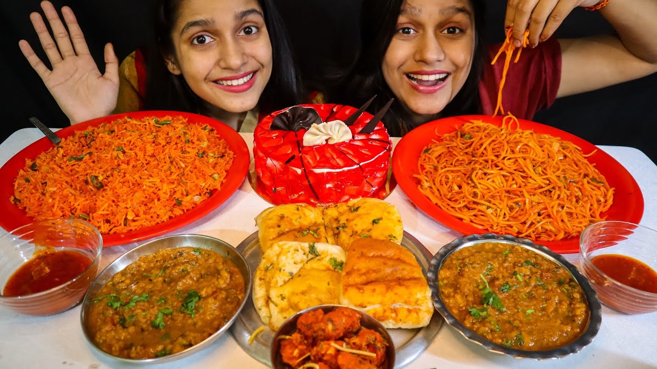 SCHEZWAN FRIED RICE, Schezwan NOODLES, PAV BHAJI, STRAWBERRY CAKE ...
