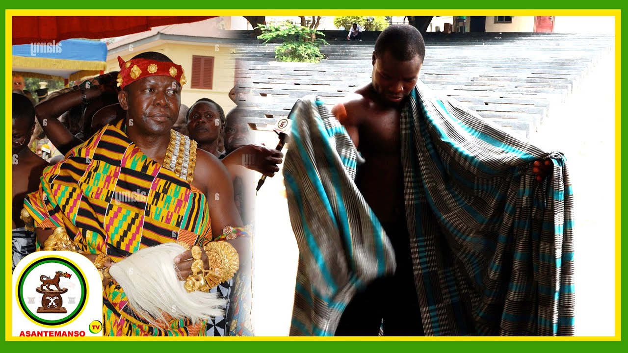 Teacher of Ashante teaches how to wear a traditional cloth and the ...