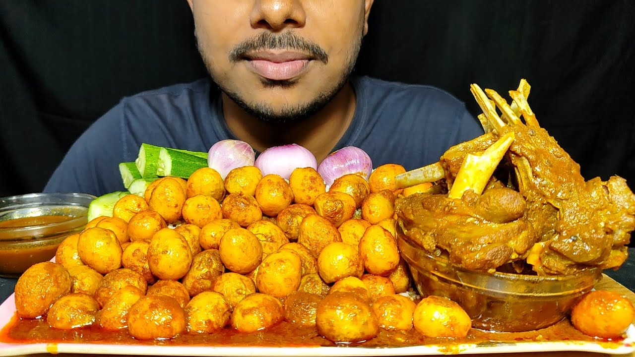 Eating Spicy 100 Quail Curry,Oily Mutton Curry || Salat With Rice ...