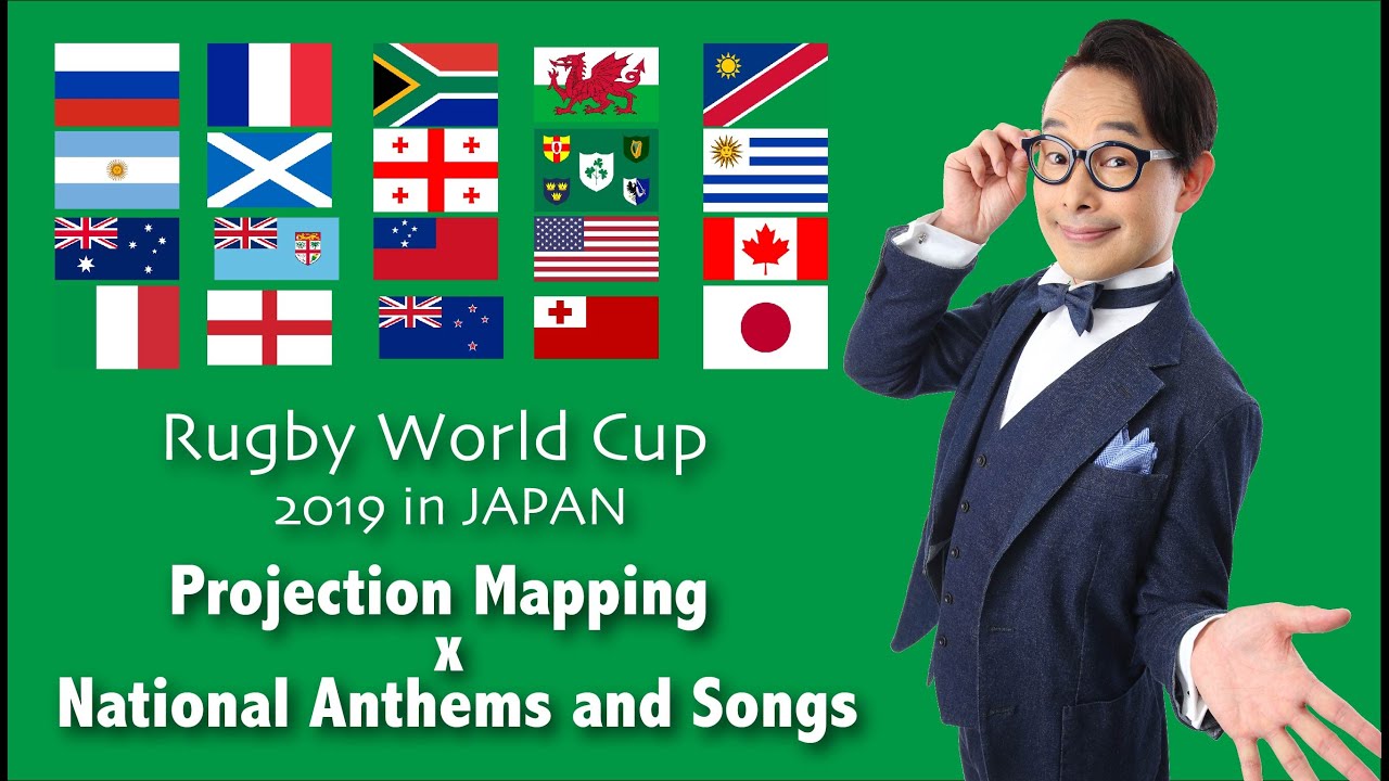 Rugby World Cup 2019. A medley of 20 National Anthems and Songs with ...