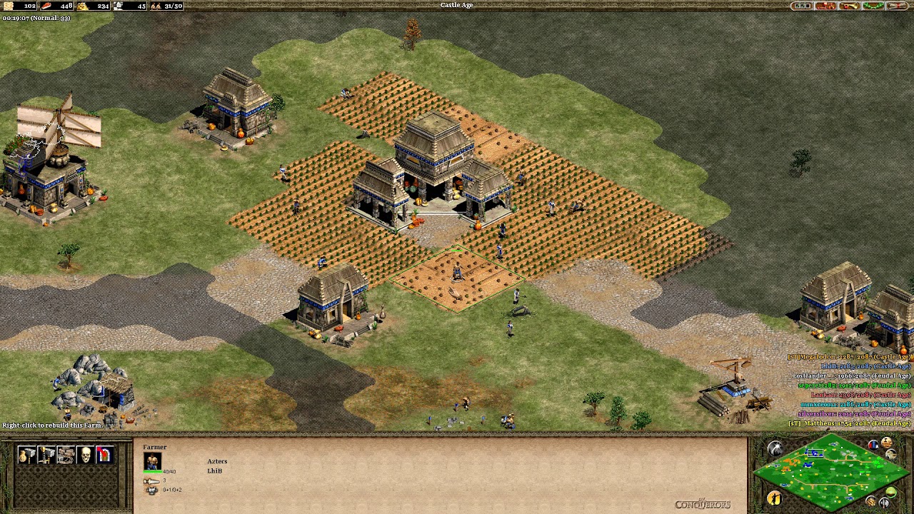 Epic! Age of Empires 2 CQ 4v4 BF-Aztec infantry&heavy siege!! - YouTube