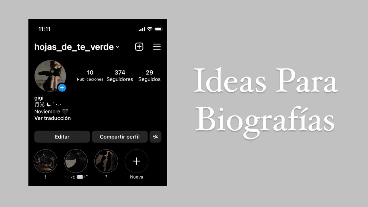 8 ideas para biografías ☾ ﾟ⋆.⋅ CONVIERTE TU INSTAGRAM AESTHETIC - YouTube