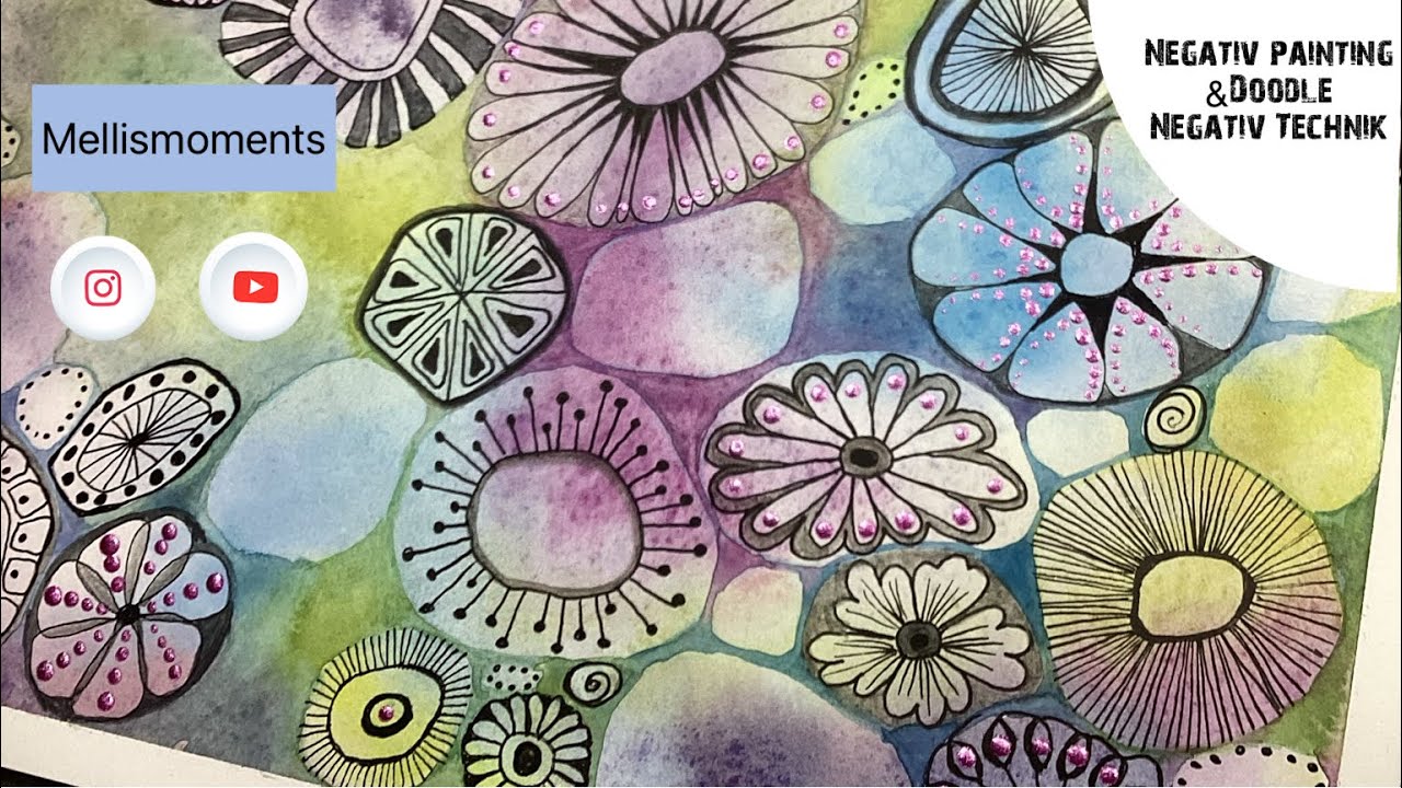 Abstract Negative Painting and Doodle - abstraktes Bild in der Negativ ...