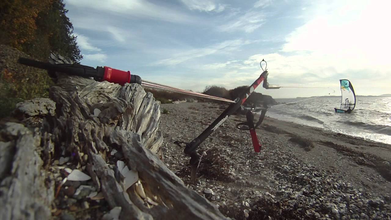 How To Self Launch Kiteboarding on A Small Beach at High Tide Using A ...