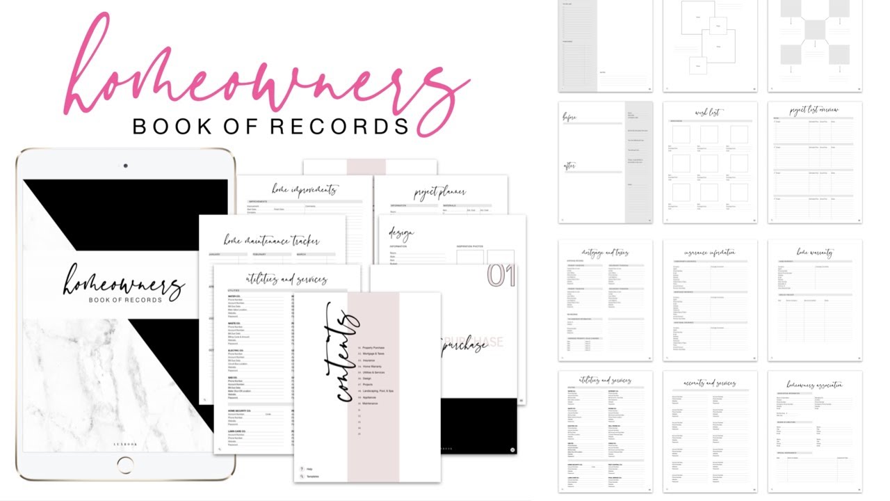Homeowners Book of Records Flip through | Digital Planning | Home ...