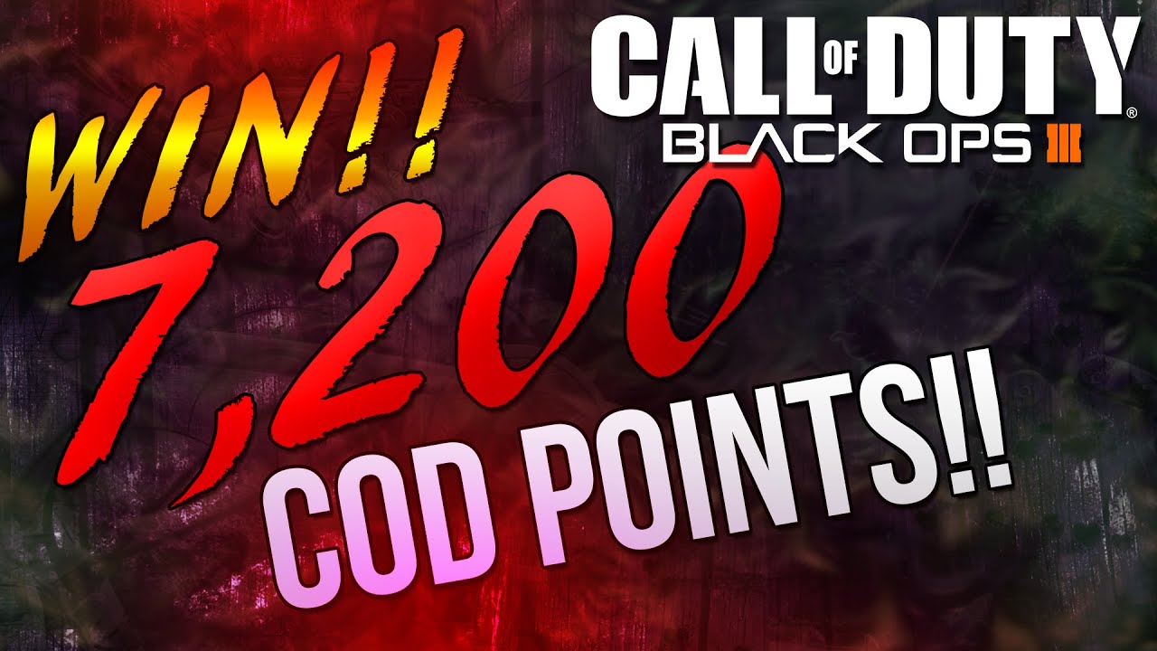 BLACK OPS 3 COD POINTS GIVEAWAY!! 7,200 COD POINTS FOR FREE! 3 WINNERS ...