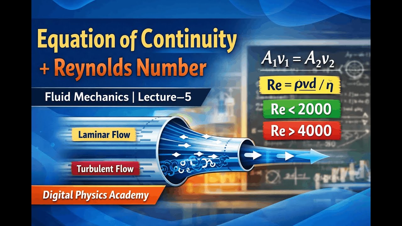Fluid Mechanics: Equation of Continuity and Reynolds Number | IIT–NEET ...