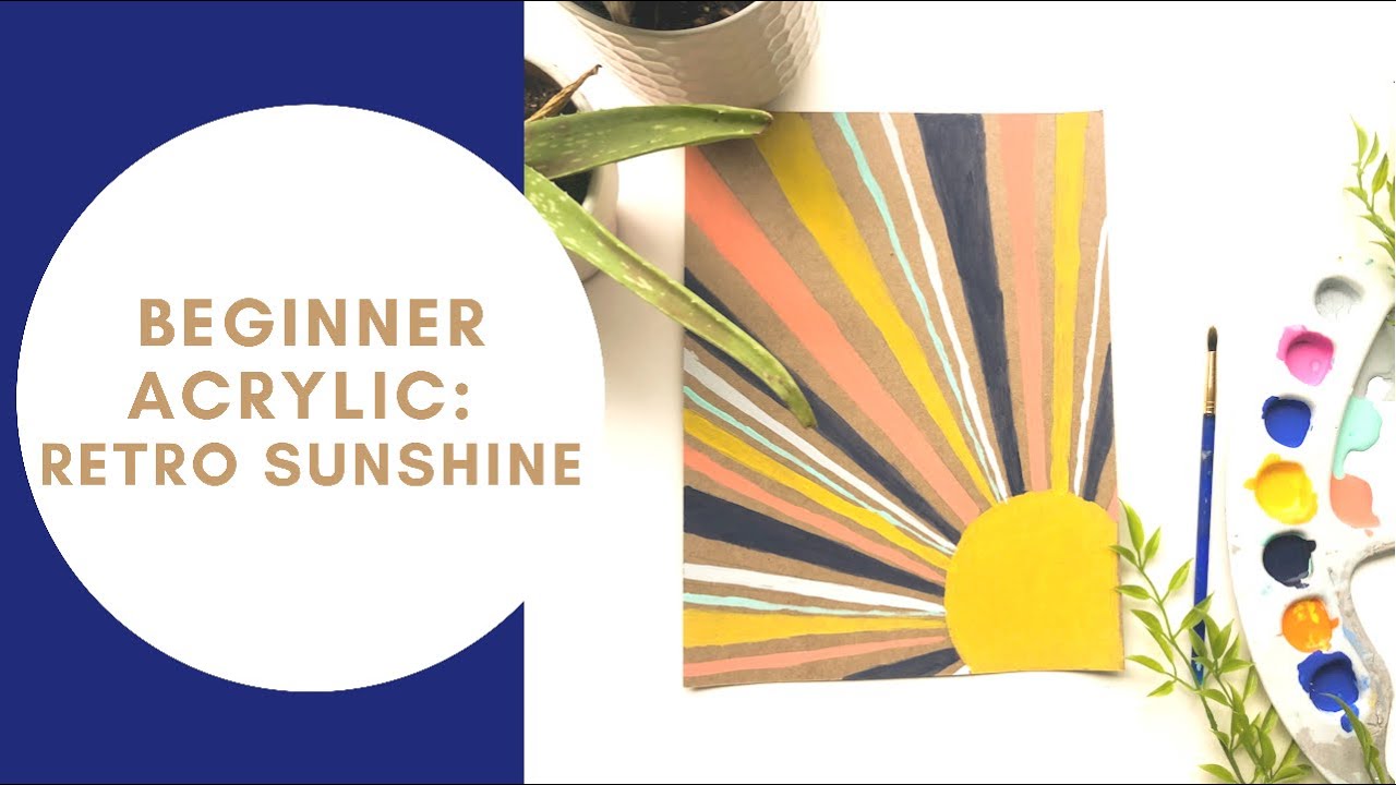 Beginner Acrylic: Retro Sunshine - YouTube