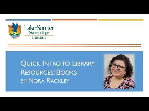 Quick Intro to Library Resources: Part 1 - Books - YouTube