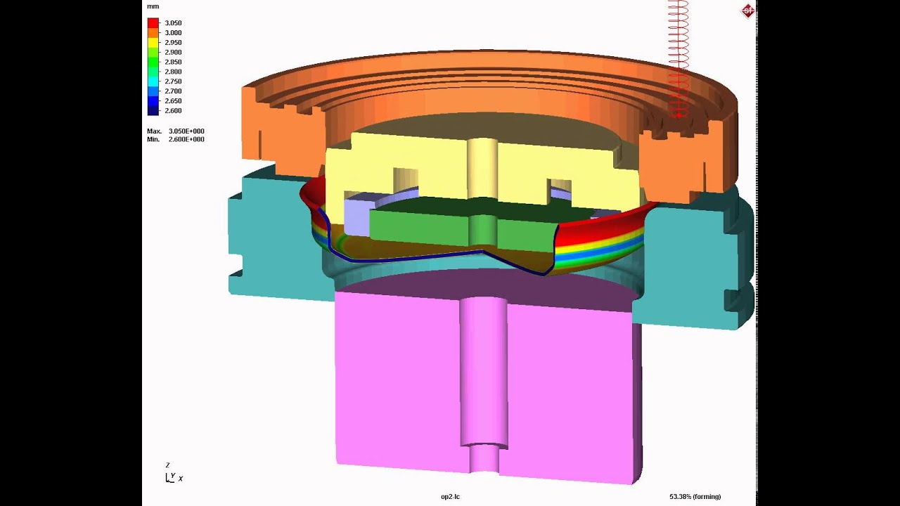 Forming Simulation - Press stamping - Ironing - YouTube