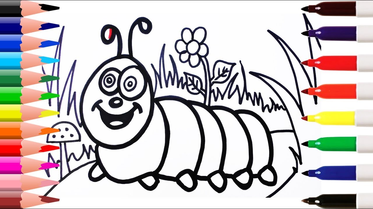 Dibujar Larva Aprende Coloreando - Dibujos Para Niños - Learn Colors ...