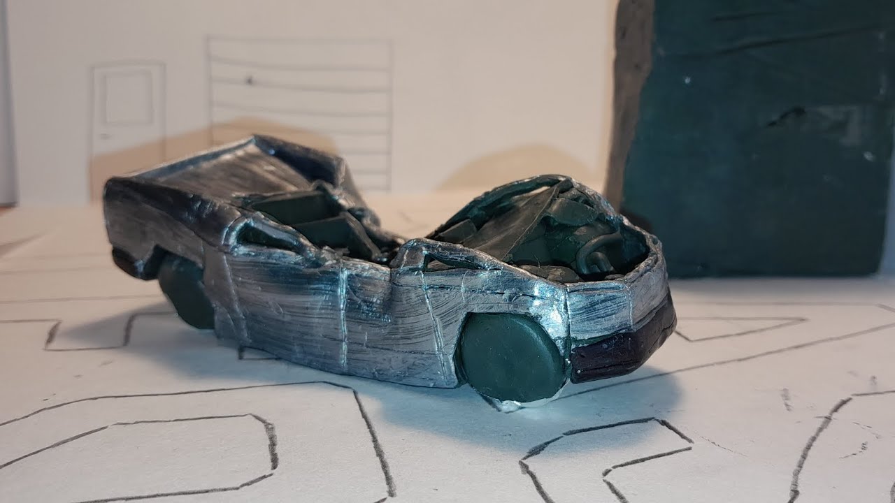 Разбил Теслу кибертрак из пластилина/smashed a Tesla Cybertruck made of ...