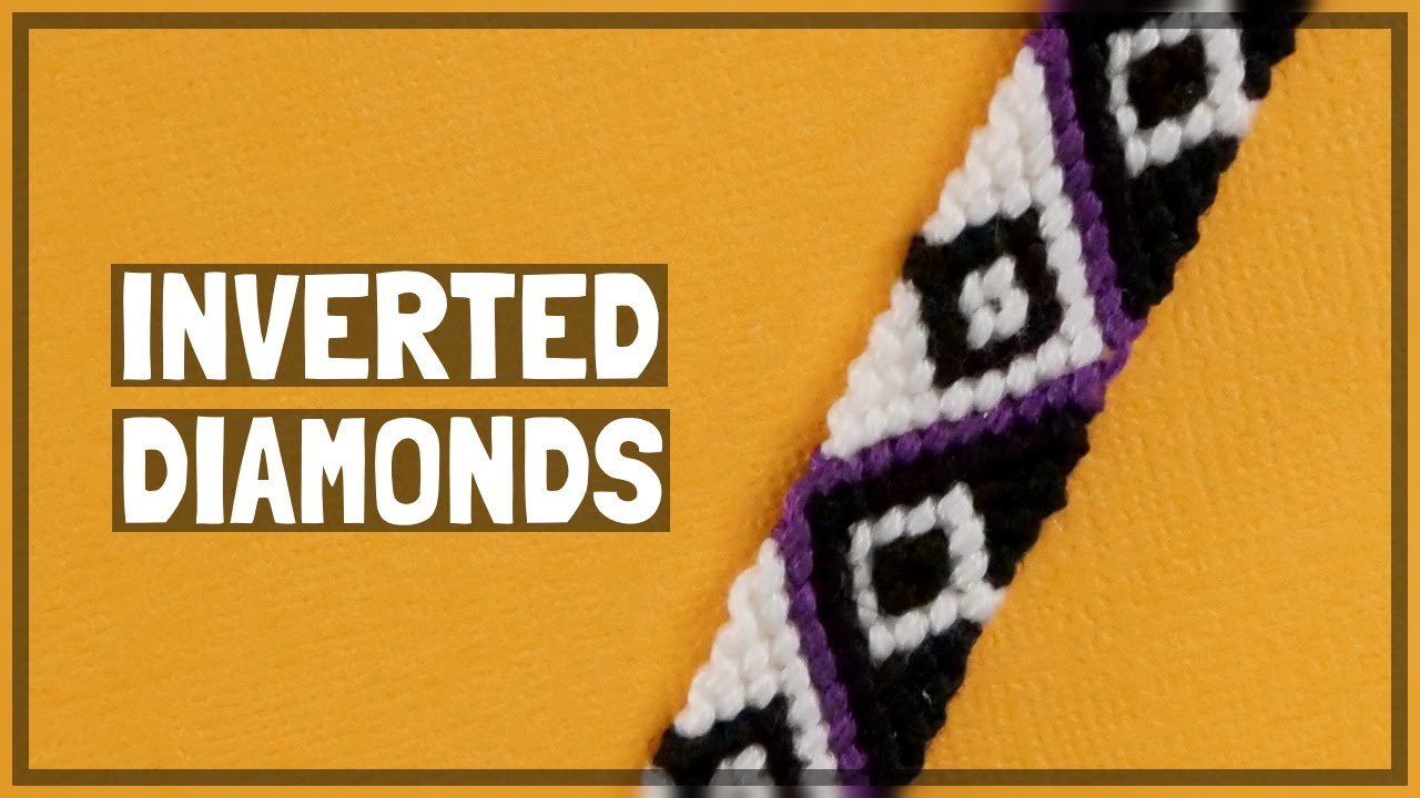 Inverted Diamonds Friendship Bracelet Tutorial [CC] - YouTube