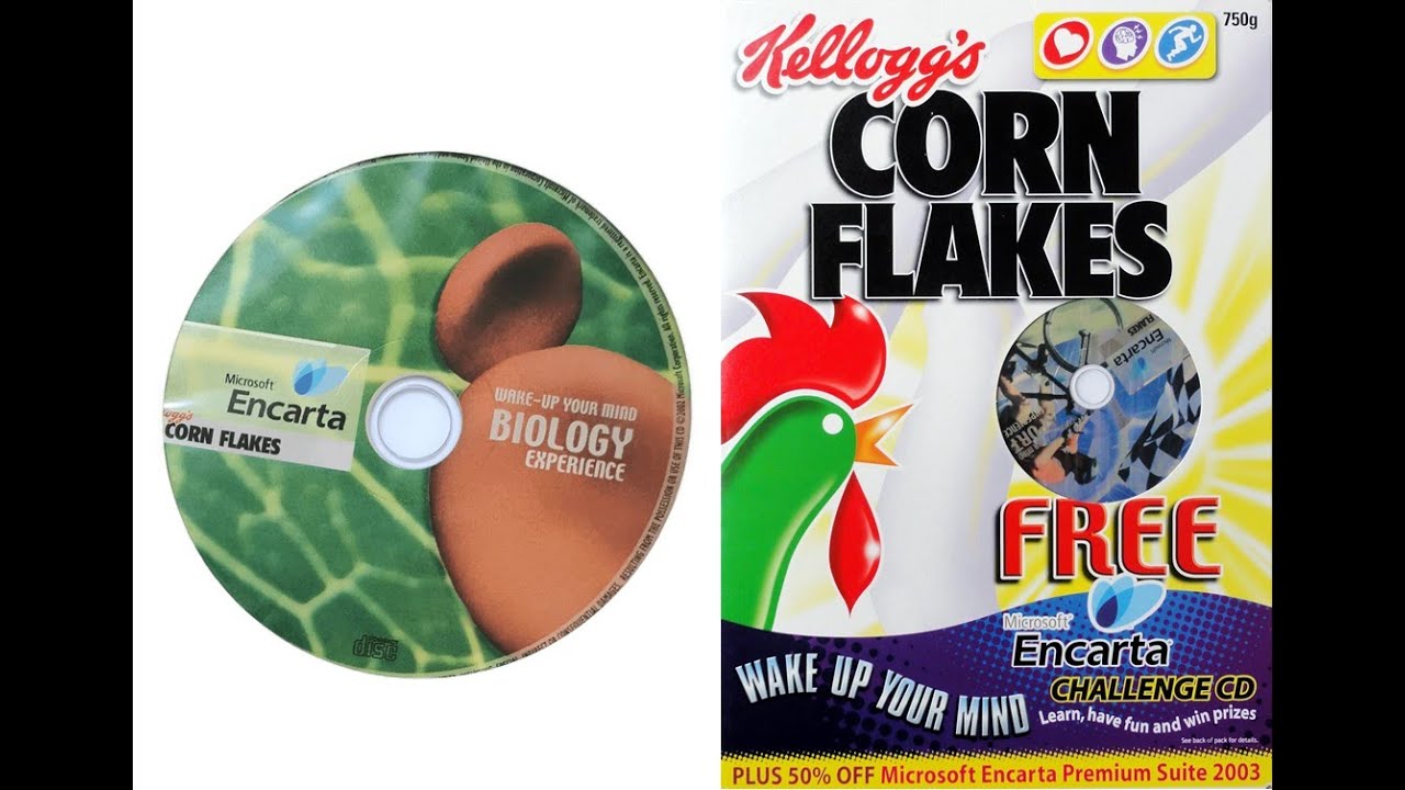 Cornflakes Encarta Challenge PC CD Roms (2002) - YouTube