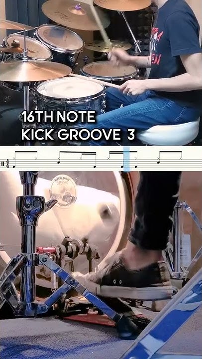 16th Note Kick Drum Beat (Groove) 3 - Beginner/Intermediate Drum Lesson - YouTube