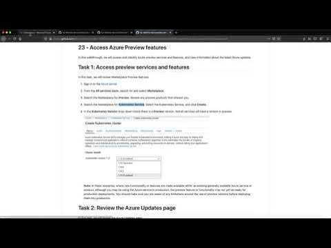 Lab23 Access Azure Preview features - YouTube