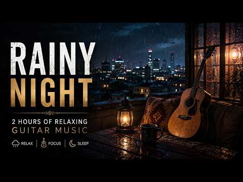 Rainy Rooftop Acoustic 🎸 2 Hours of Relaxing Guitar Music for Sleep & Study