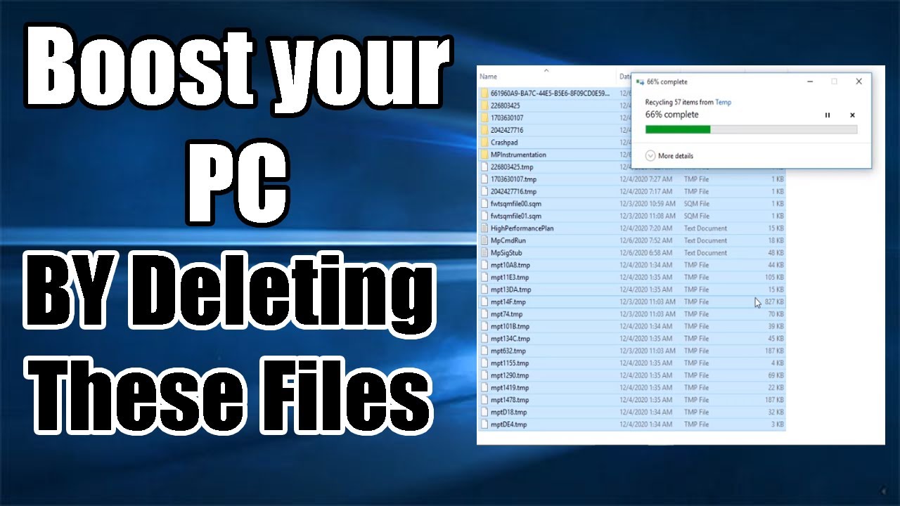 How to boost your pc by deleting all junk or unimportant files. - YouTube