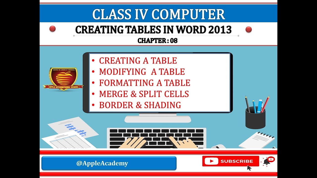 CLASS 4 COMPUTER CH 08 CREATING TABLES IN WORD 2013 YouTube class-4-computer-ch-08-creating-tables-in-word-2013-youtube