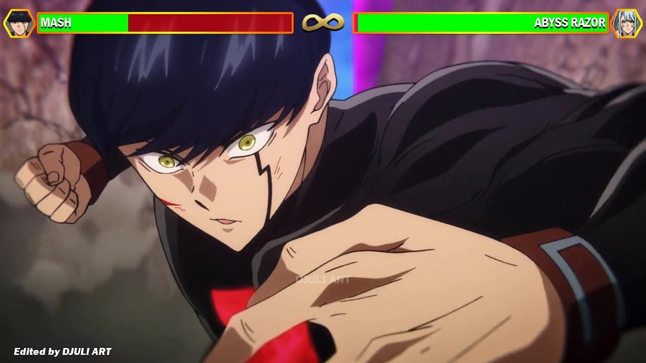 Mash vs Abyss Razor WITH HEALTHBARS | Mashle: Magic And Muscles - YouTube