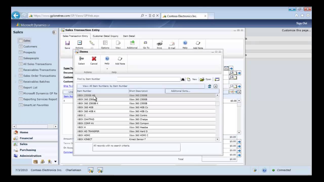 Dynamics GP Quick Sales Order Entry - YouTube