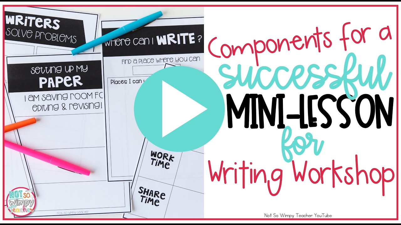 Components for a Successful Mini-Lesson for Writing Workshop | Not So ...