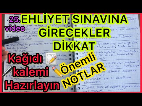 EHLİYET DERSİ - EHLİYET DERS NOTLARI 2020 TEMMUZ 2020 AĞUSTOS EHLİYET ÇALIŞMA SORULARI#ehliyetsınavı