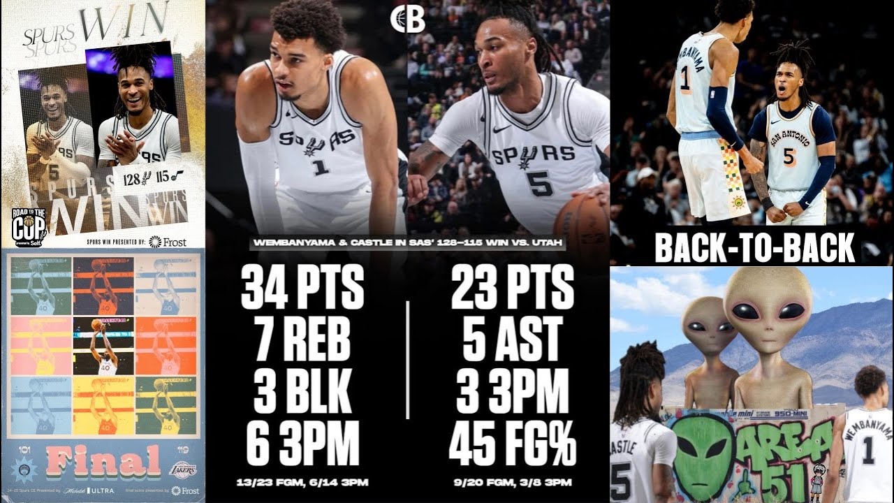 Wemby & Castle as Area 51 in San Antonio: Spurs win 4 in a row vs Jazz ...
